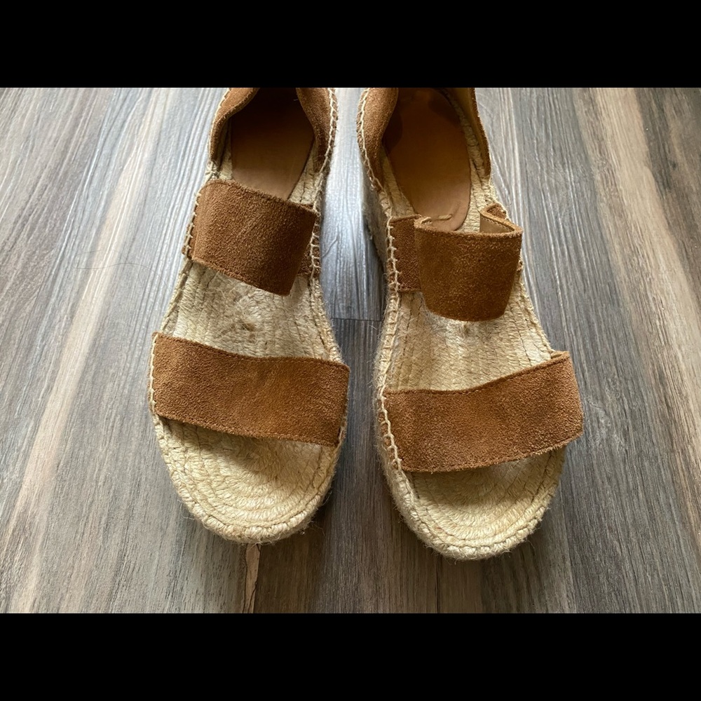 Soludos Cognac Platform Wedge Espadrille Sandal - Gem